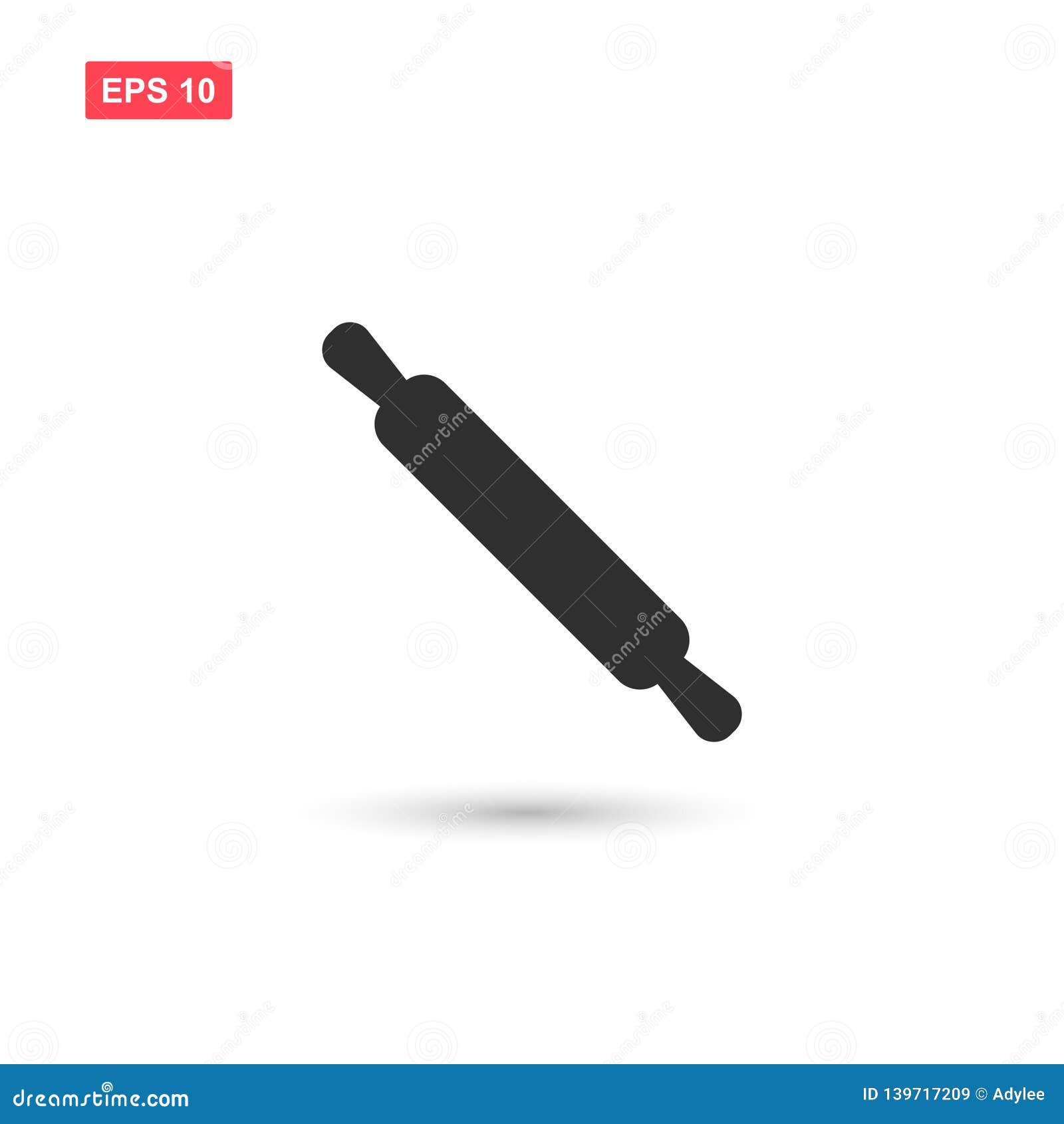 Rolling Pin Icon Vector Design Isolated Stock Vector - Illustration of ...