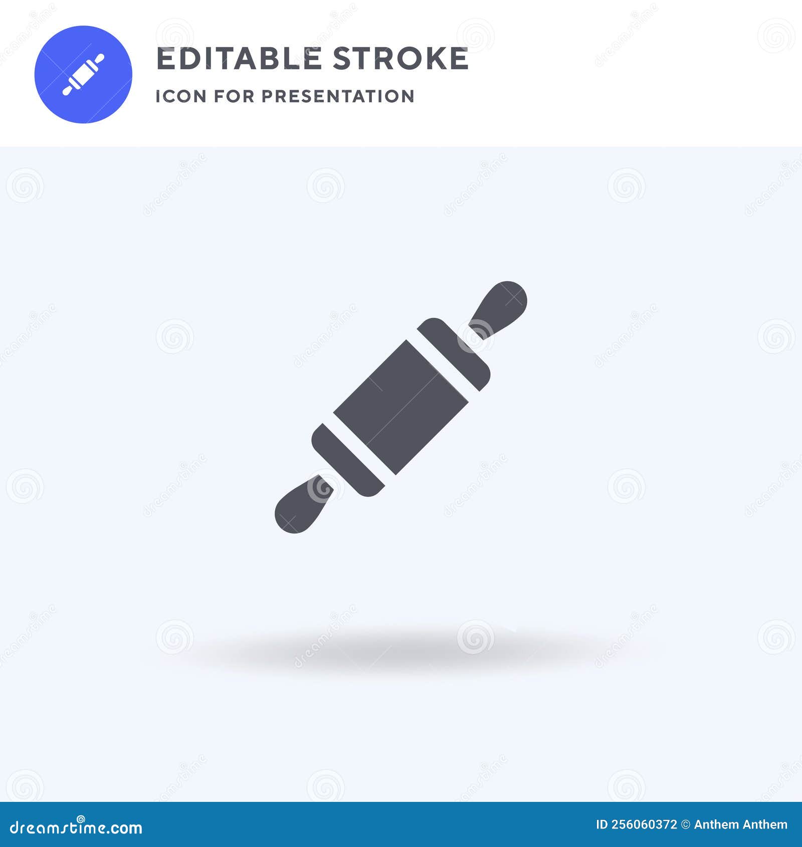 Rolling Pin Icon Vector, Filled Flat Sign, Solid Pictogram Isolated on ...