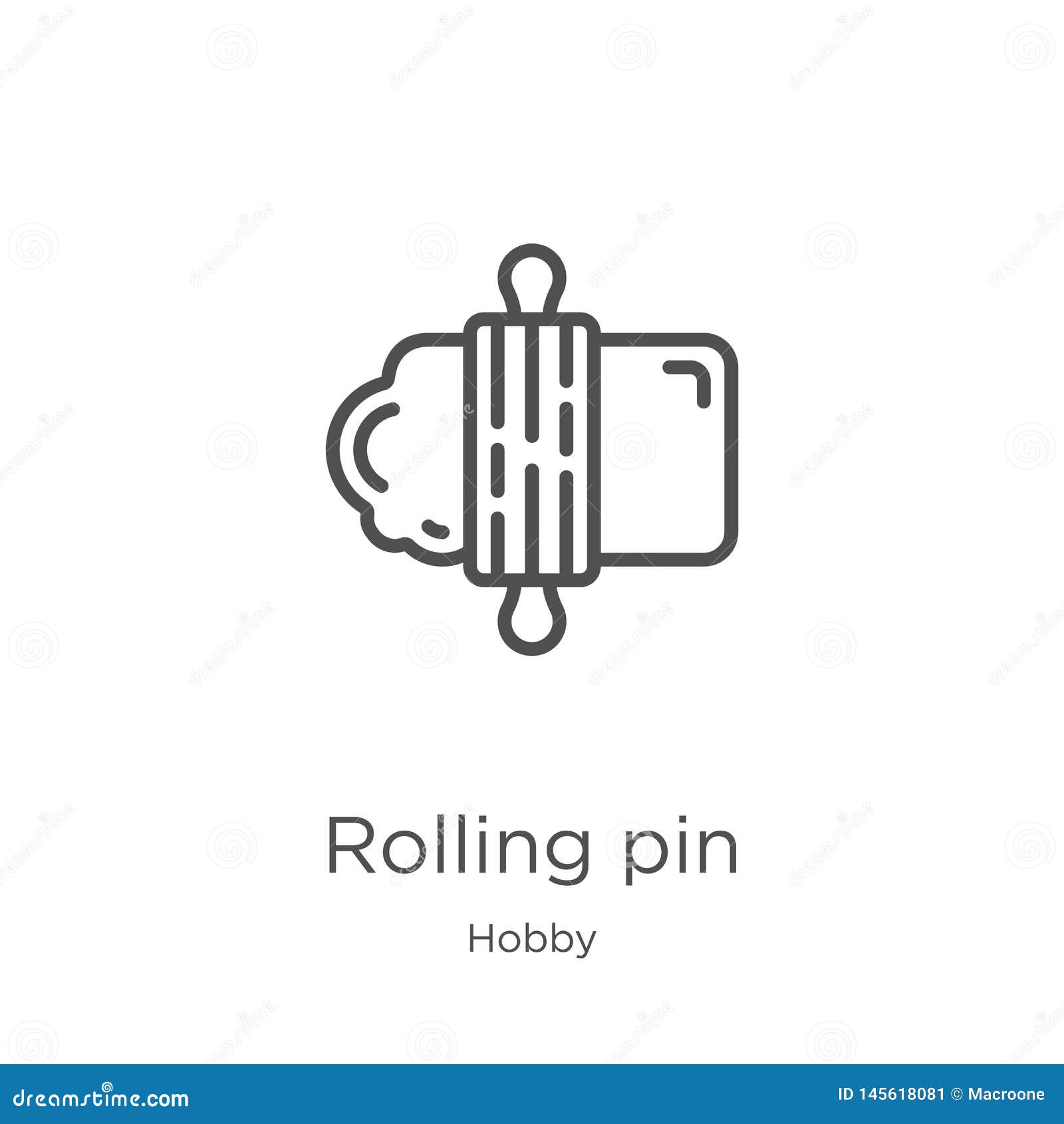 Rolling Pin Icon Vector from Hobby Collection. Thin Line Rolling Pin ...