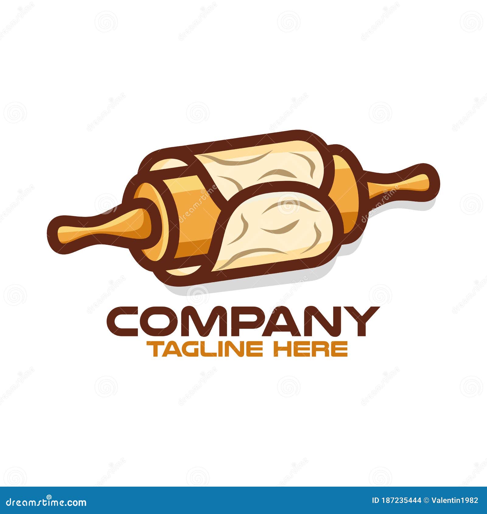 Rolling Pin for Pastry and Baking Logo. Stock Vector - Illustration of ...