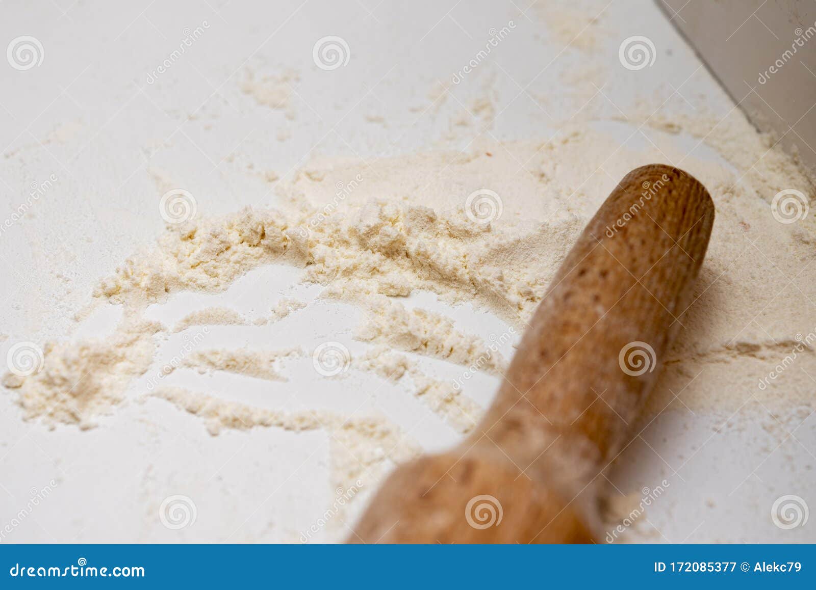Rolling Pin on the Table with Flour Stock Image - Image of copy ...