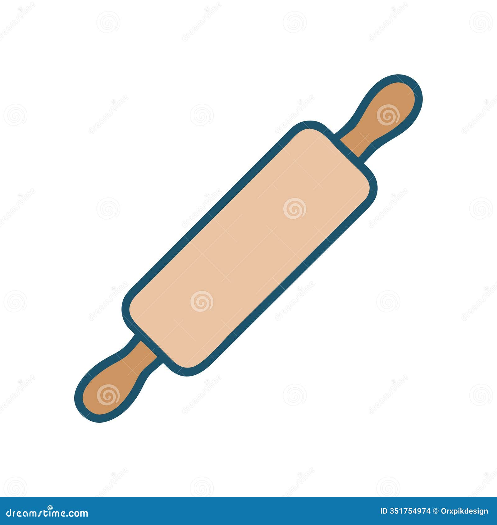 Rolling Pin Vector for Baking Tasks Stock Illustration - Illustration ...