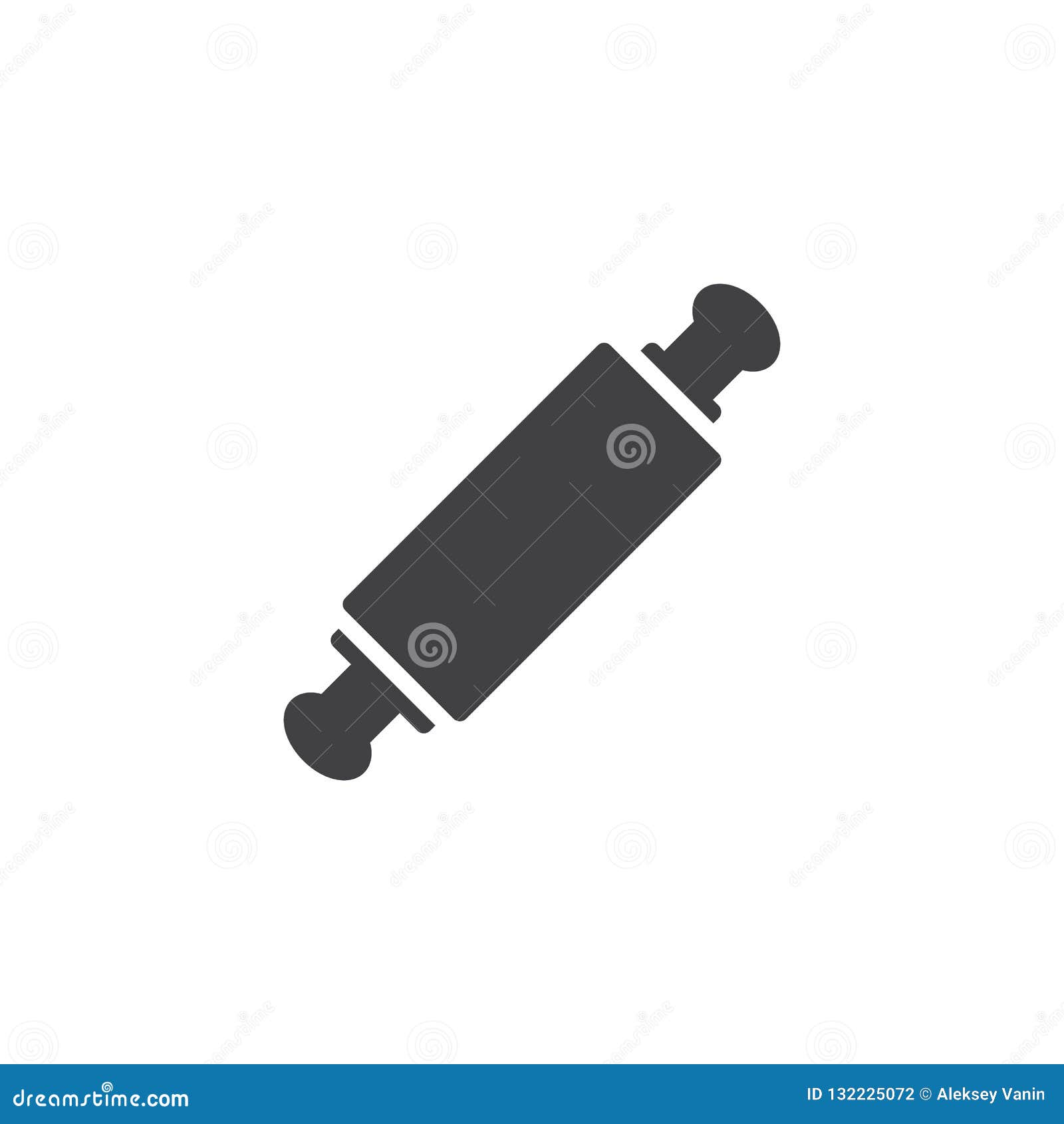 Rolling pin vector icon stock vector. Illustration of handle - 132225072