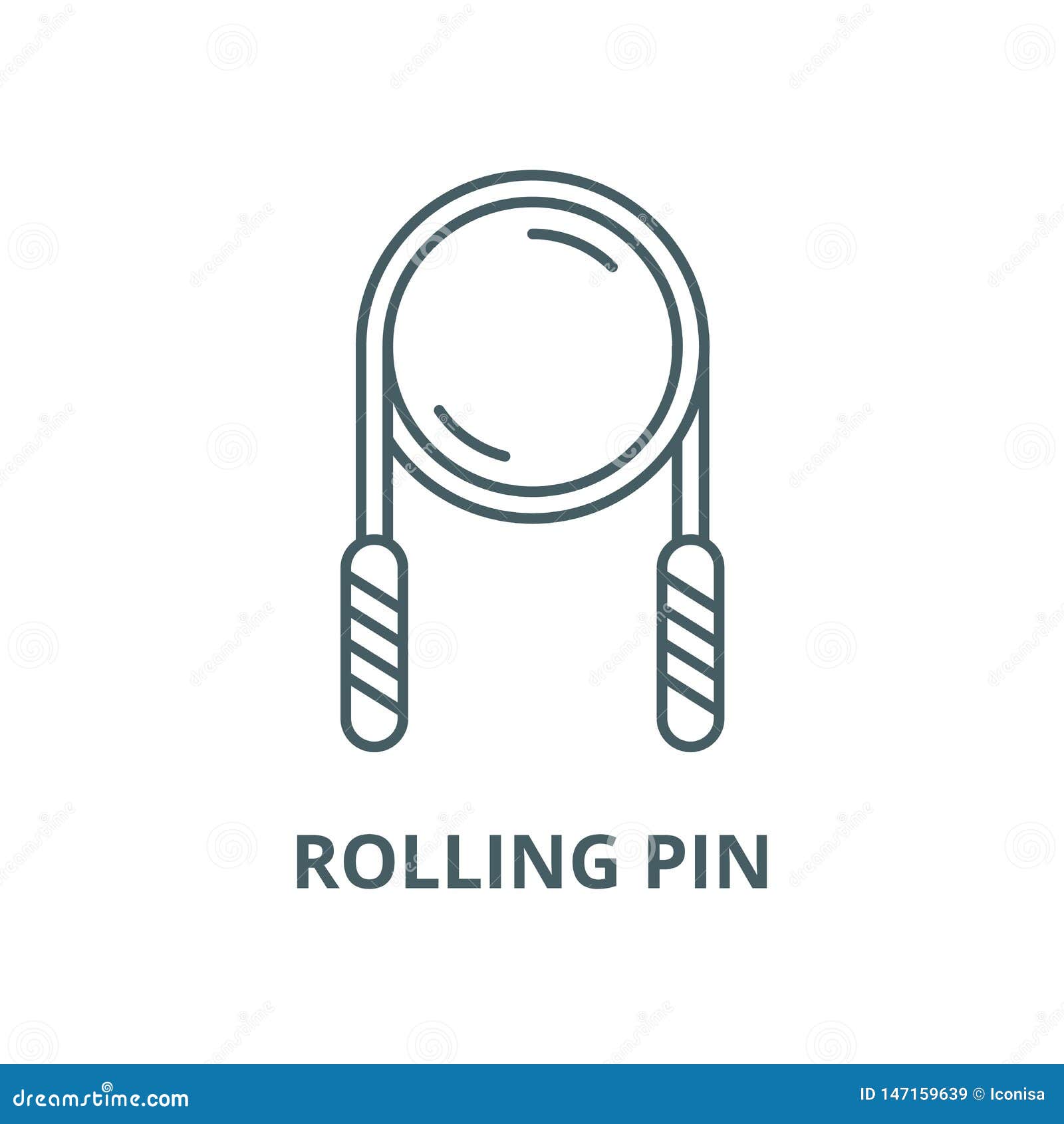 Rolling Pin Vector Line Icon, Linear Concept, Outline Sign, Symbol ...