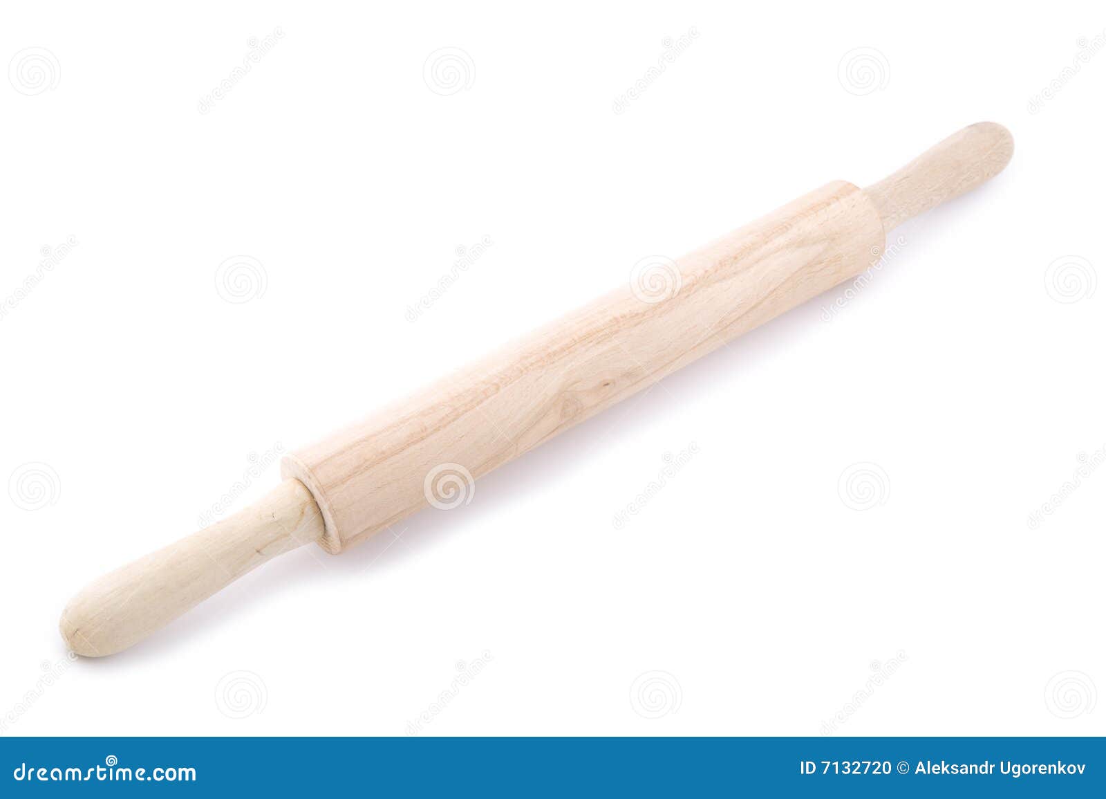 Rolling pin on white stock photo. Image of handle, domestic - 7132720