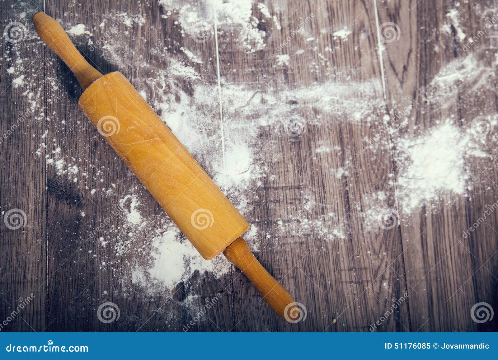 Rolling Pin on a Wooden Table Stock Image - Image of kitchen ...