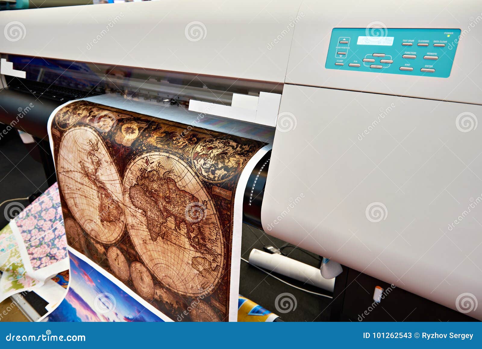 Rolling Plotter and Old Ancient Map of World Stock Image - Image of ...