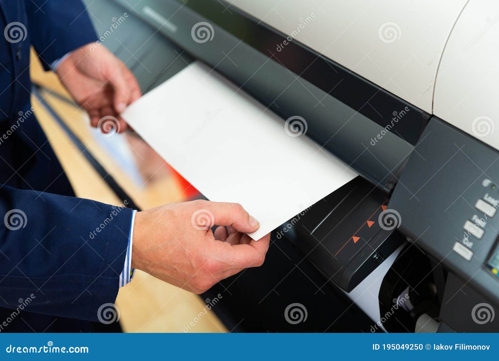 Rolling Plotter Printer in Work Stock Photo - Image of device, business ...