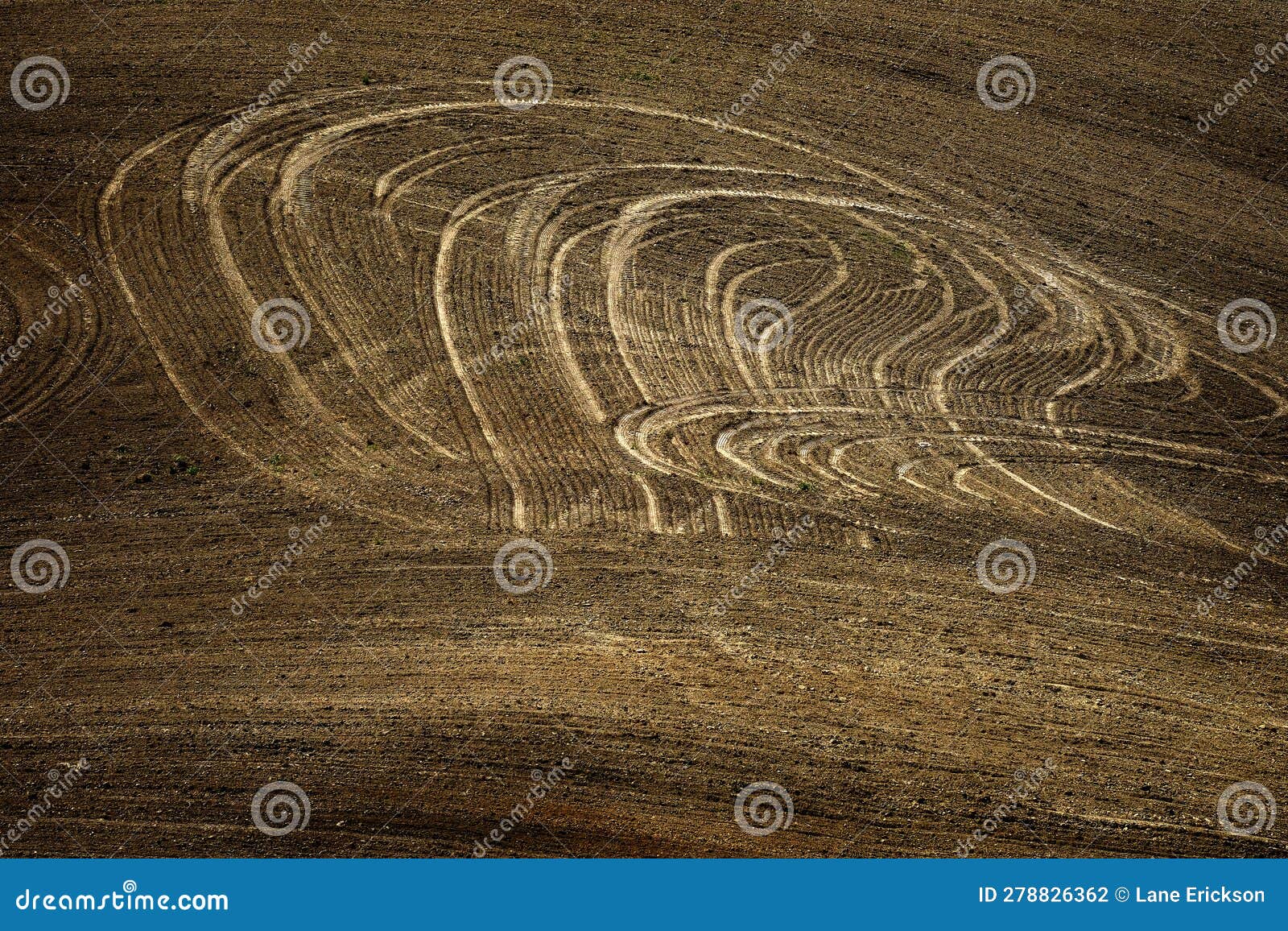 Rolling Plowed Field on Farm with Furrow Marks and Rows Texture Stock ...