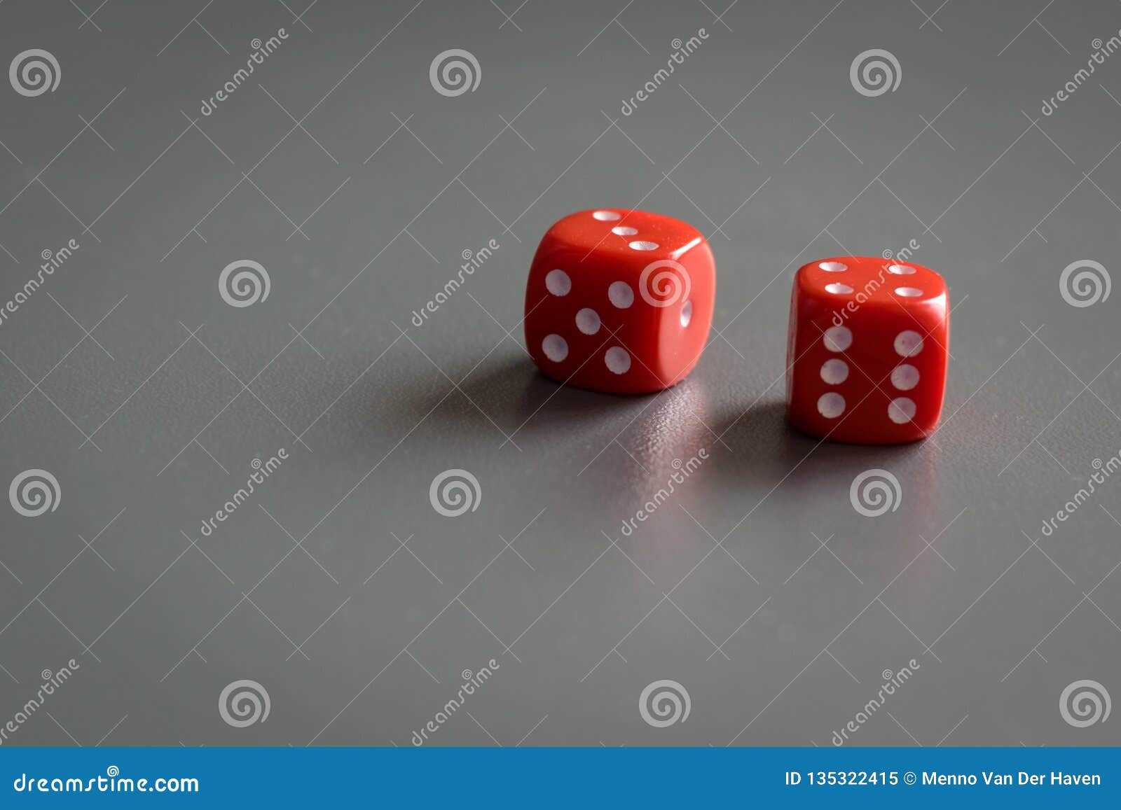 Two Red Dice Isolated on Grey Background Stock Image - Image of gaming ...