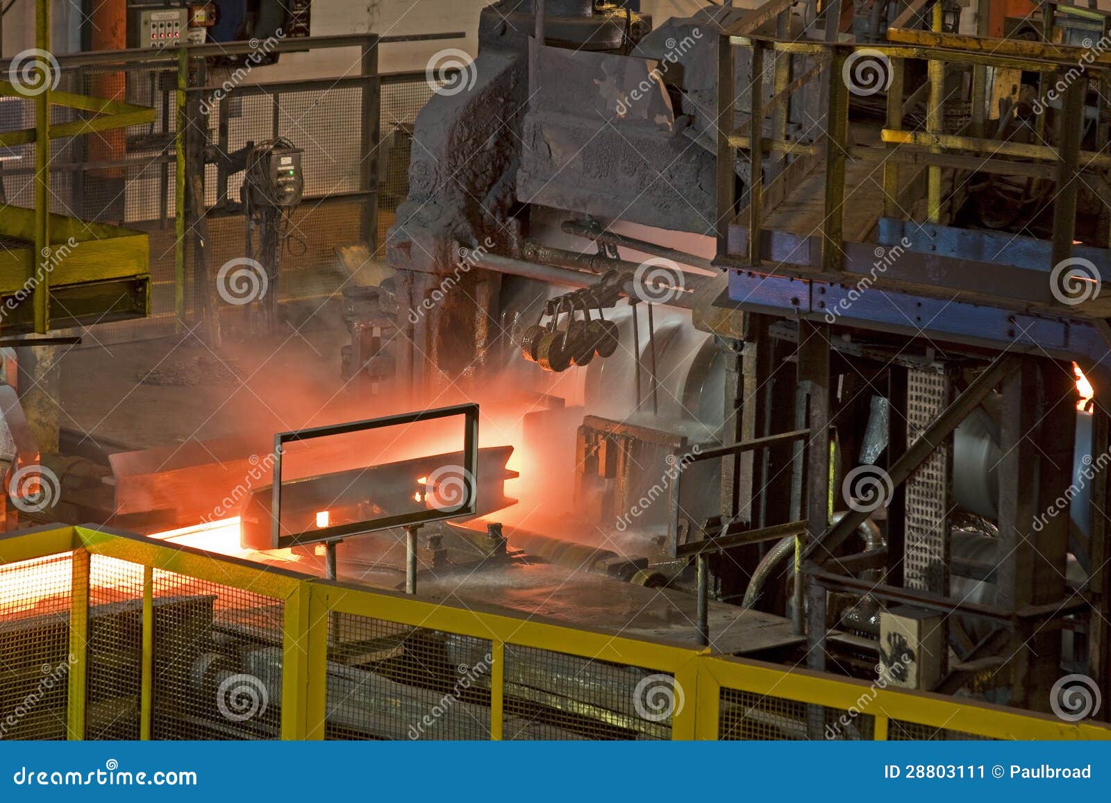 Rolling red hot steel. stock image. Image of cool, heat - 28803111