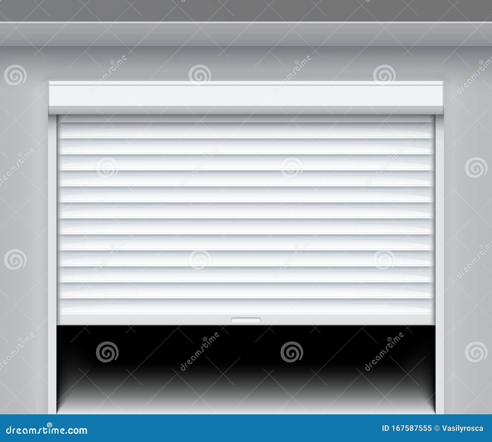 Rolling Shutter Door. Roller Garage Metal Gate. Electric Roll White ...