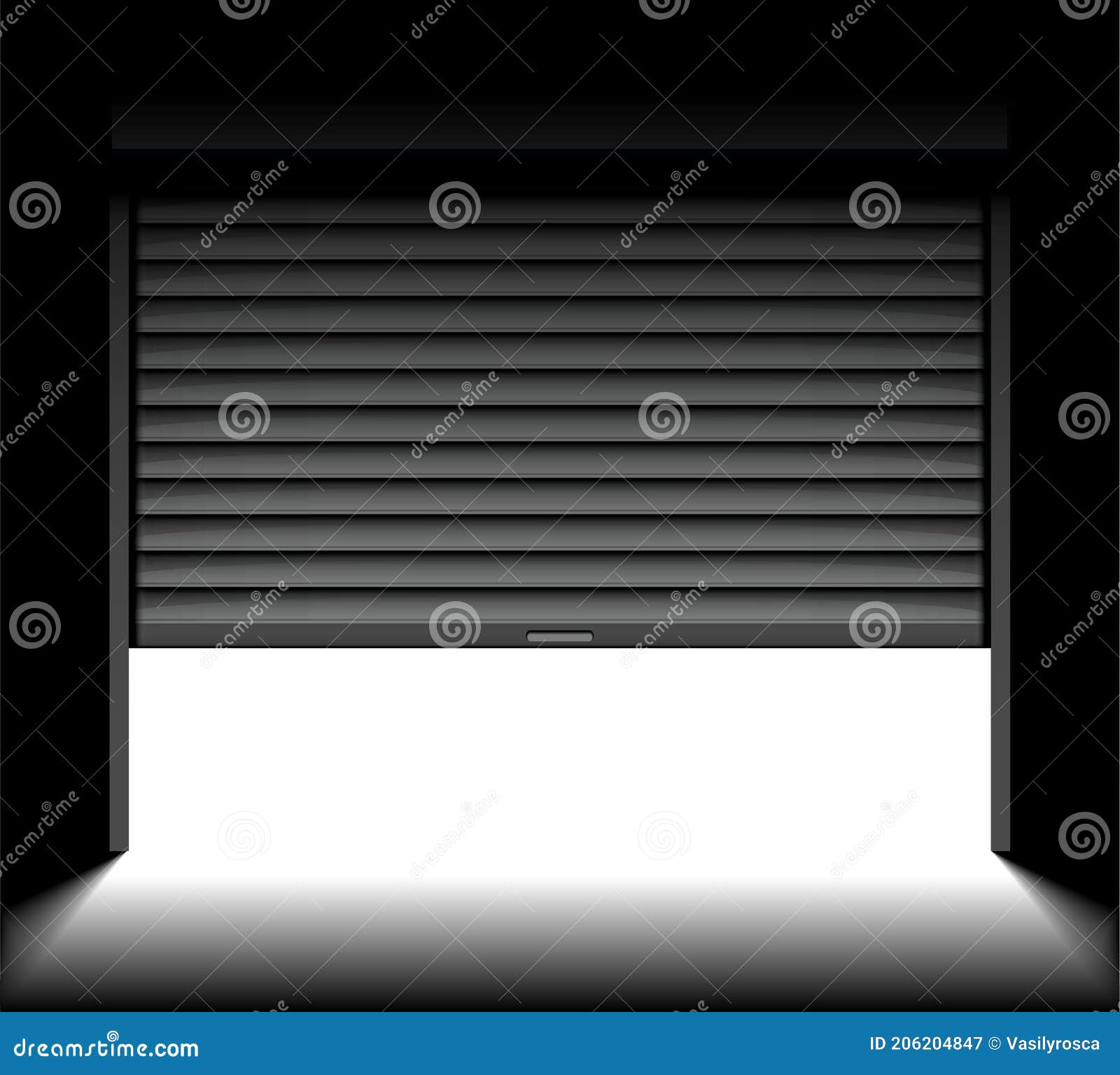 Rolling Shutter Door. Roller Garage Metal Gate. Electric Roll White ...