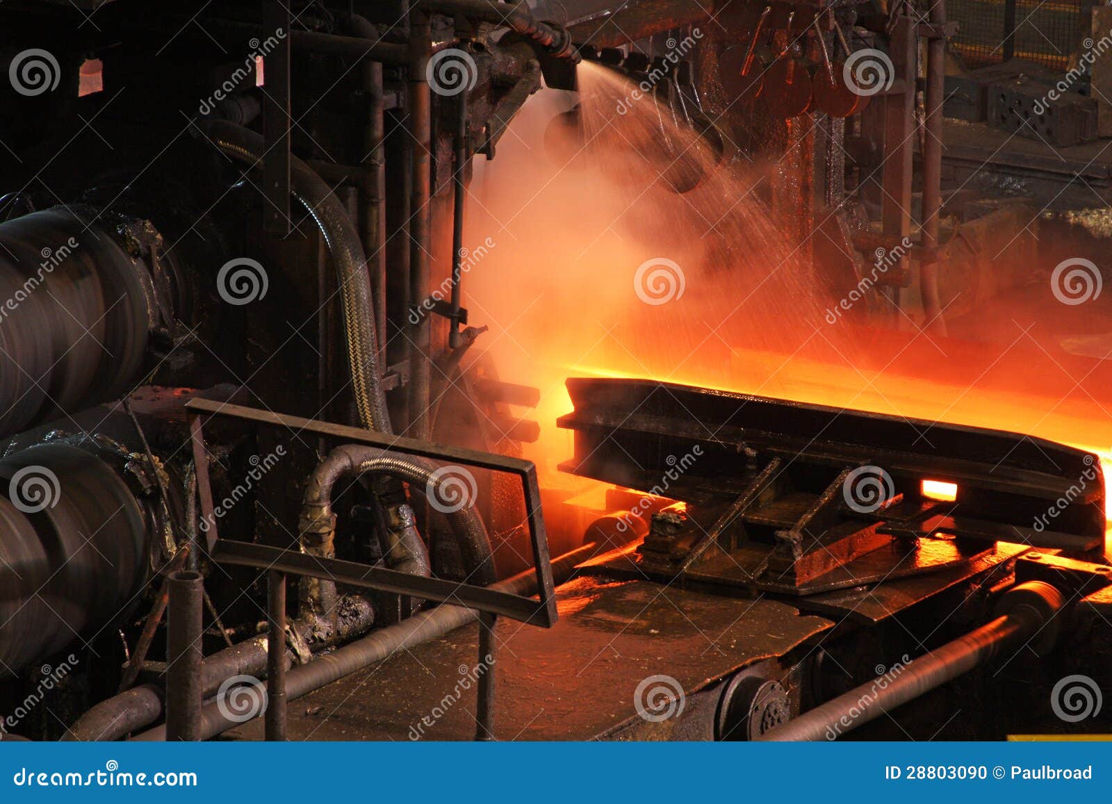 Rolling steel bar. stock photo. Image of industry, manufacturing - 28803090