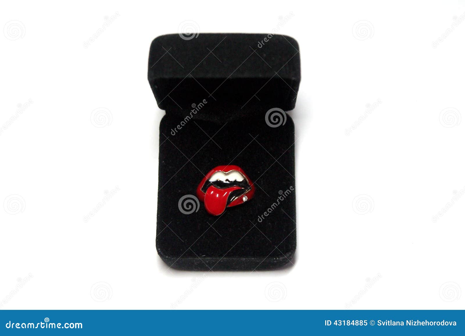 A Rolling Stones Ring in a Black Box Stock Image - Image of gift, music ...