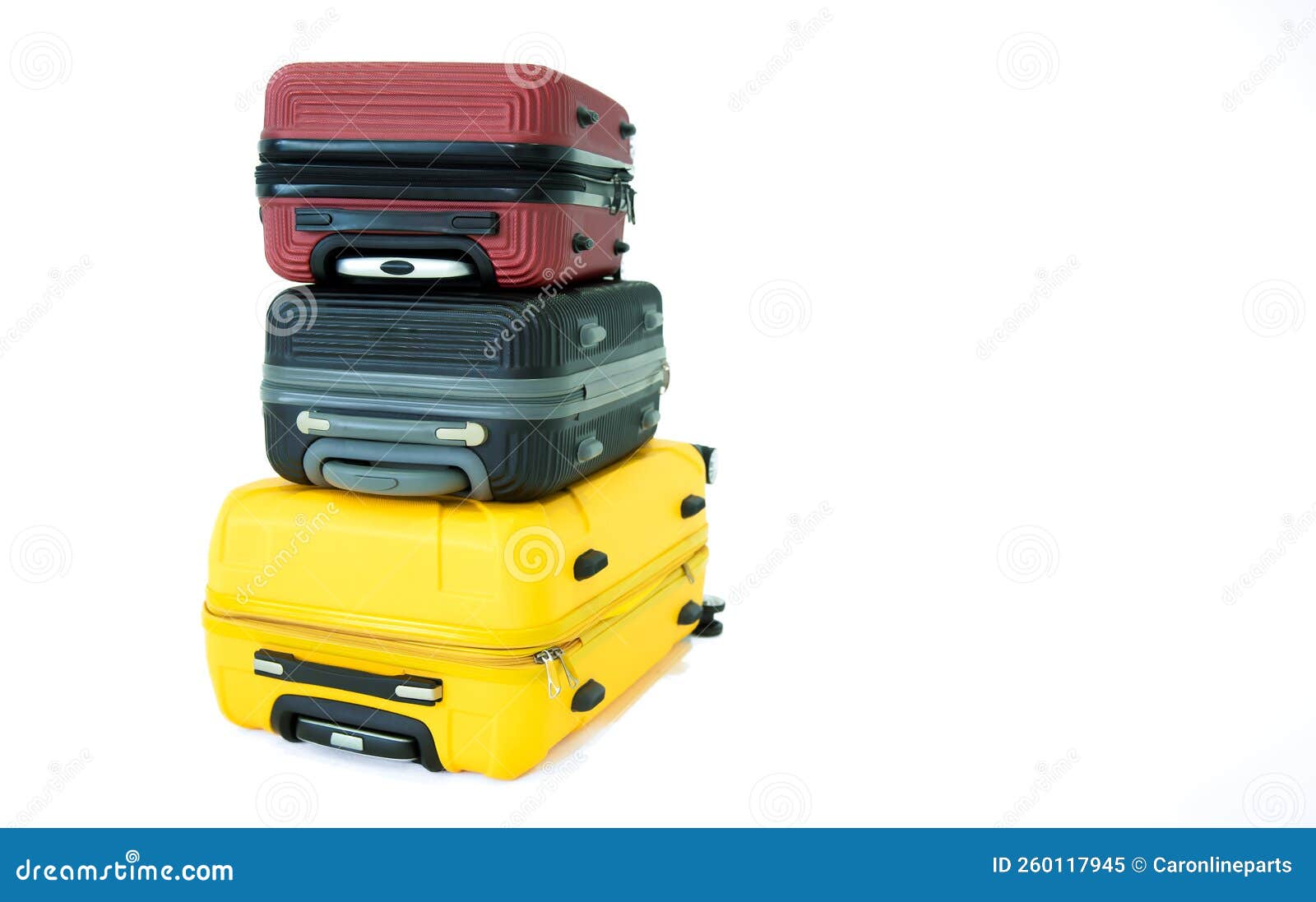 Rolling Suitcase, Stack of Rolling Luggage, Travel Suitcase Isolated on ...