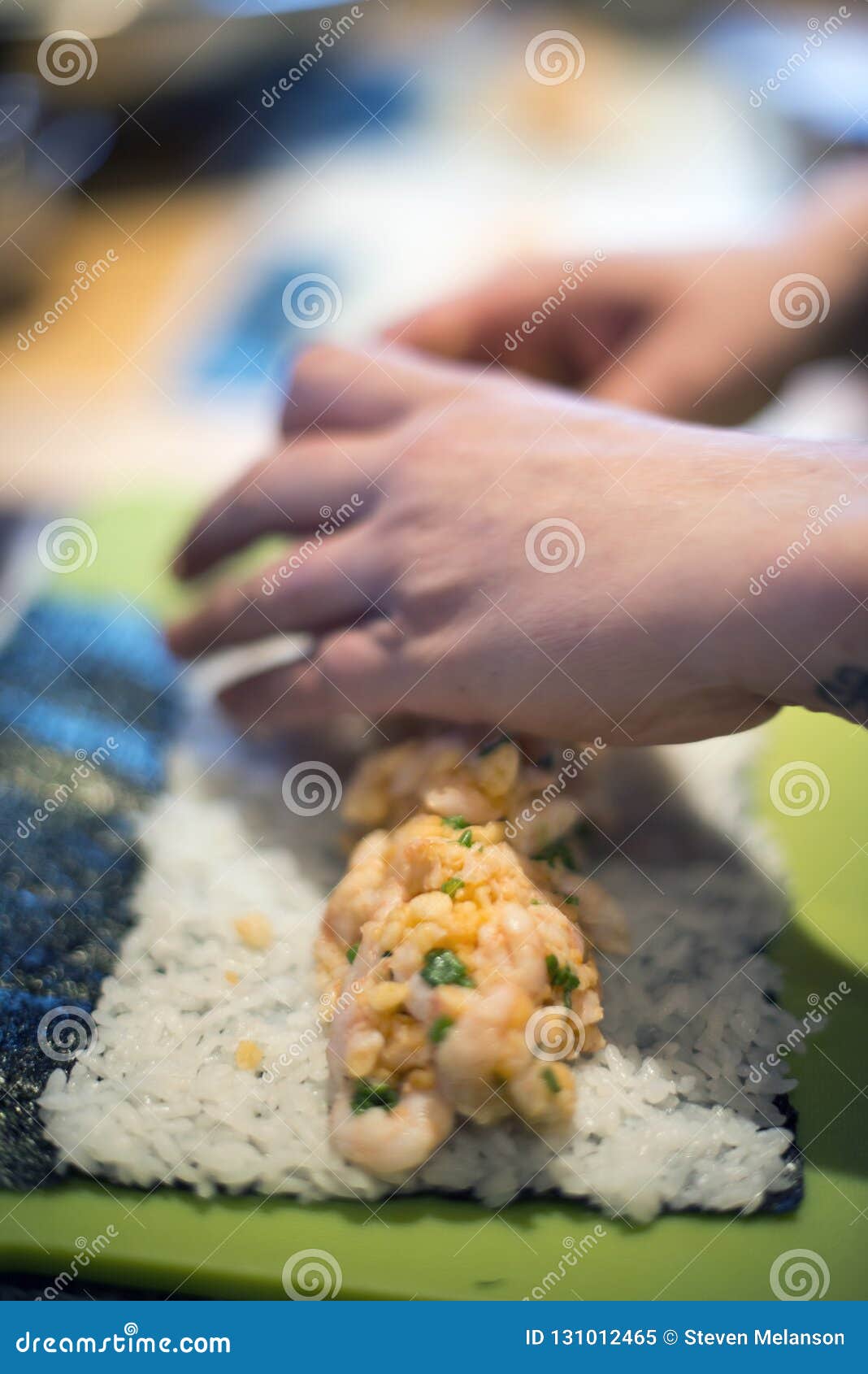 Rolling sushi stock image. Image of making, fixing, nori - 131012465
