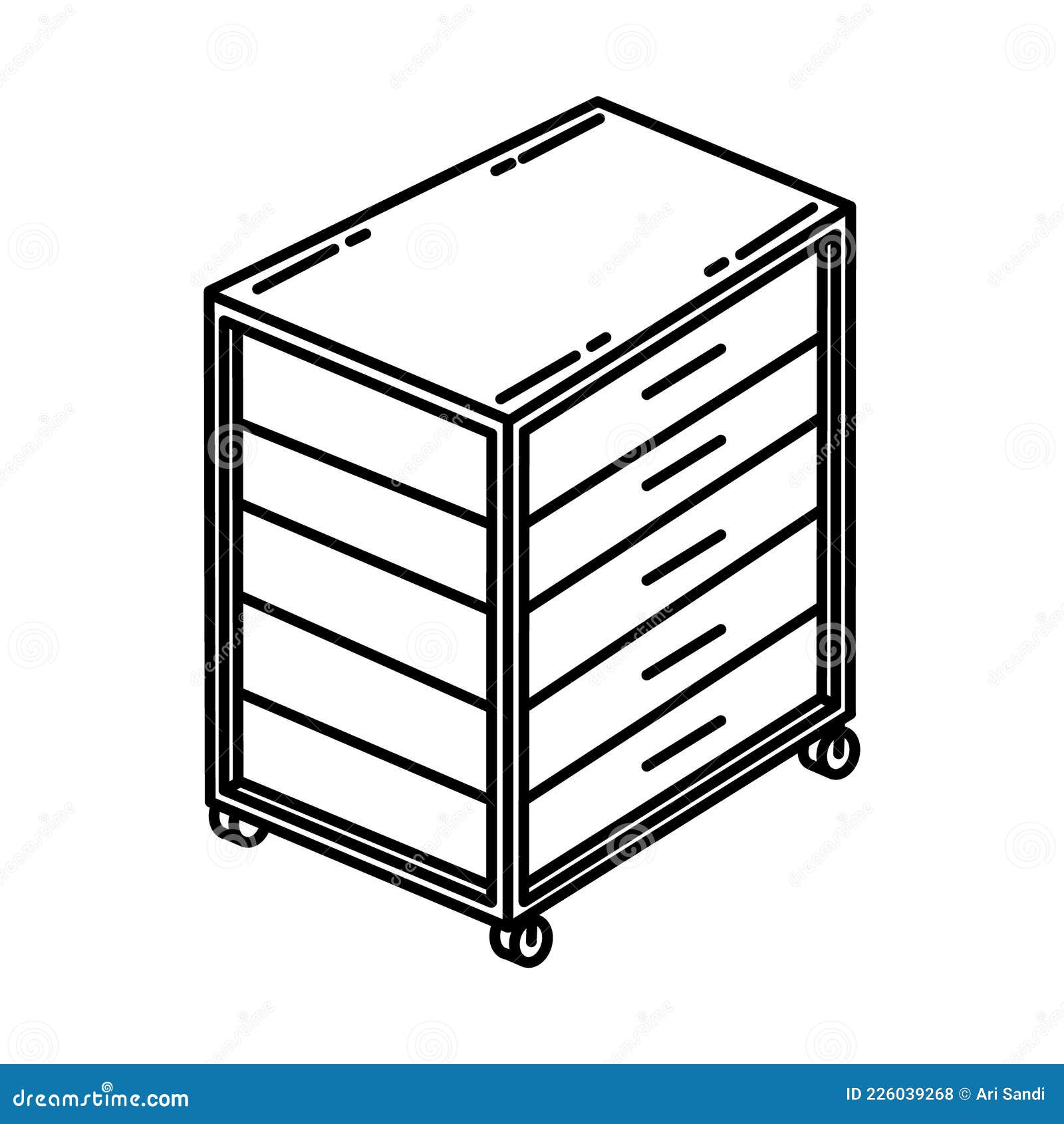 Rolling Tool Chest Icon. Doodle Hand Drawn or Outline Icon Style Stock ...