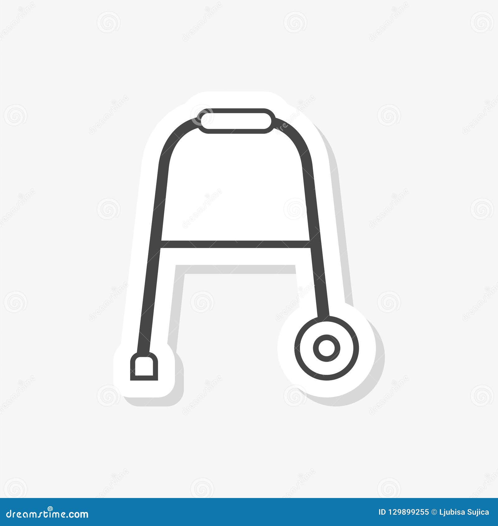 Rolling Walker Sticker Isolated on White Background Stock Vector ...