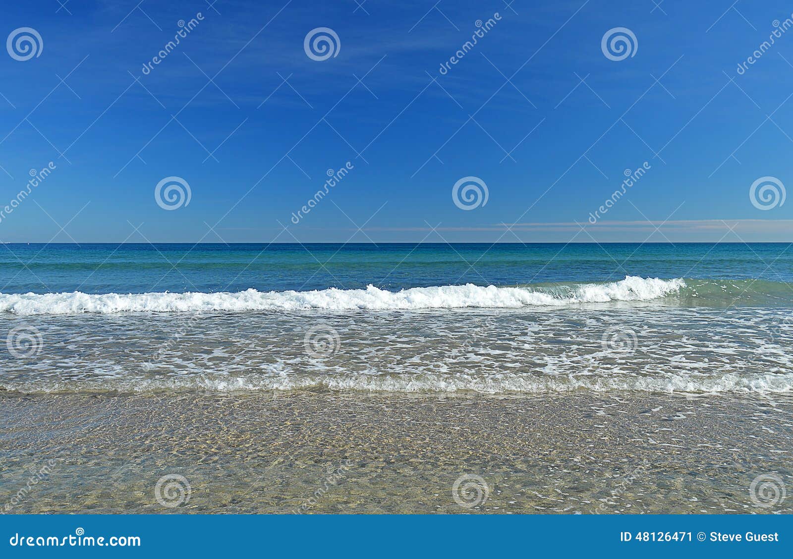 Rolling Waves in a Clear Sea- Tropical Paradise Seashore Waters Edge ...
