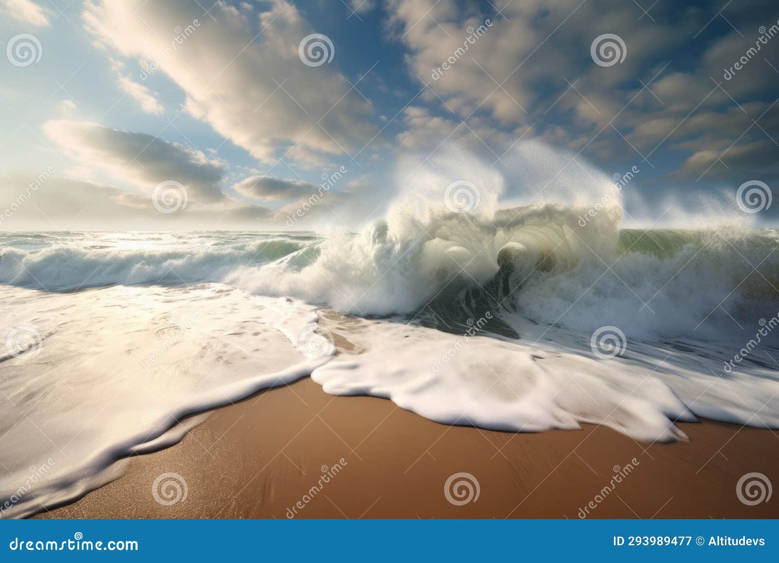 Rolling Waves Washing Over Fresh Sand Stock Image - Image of beach ...