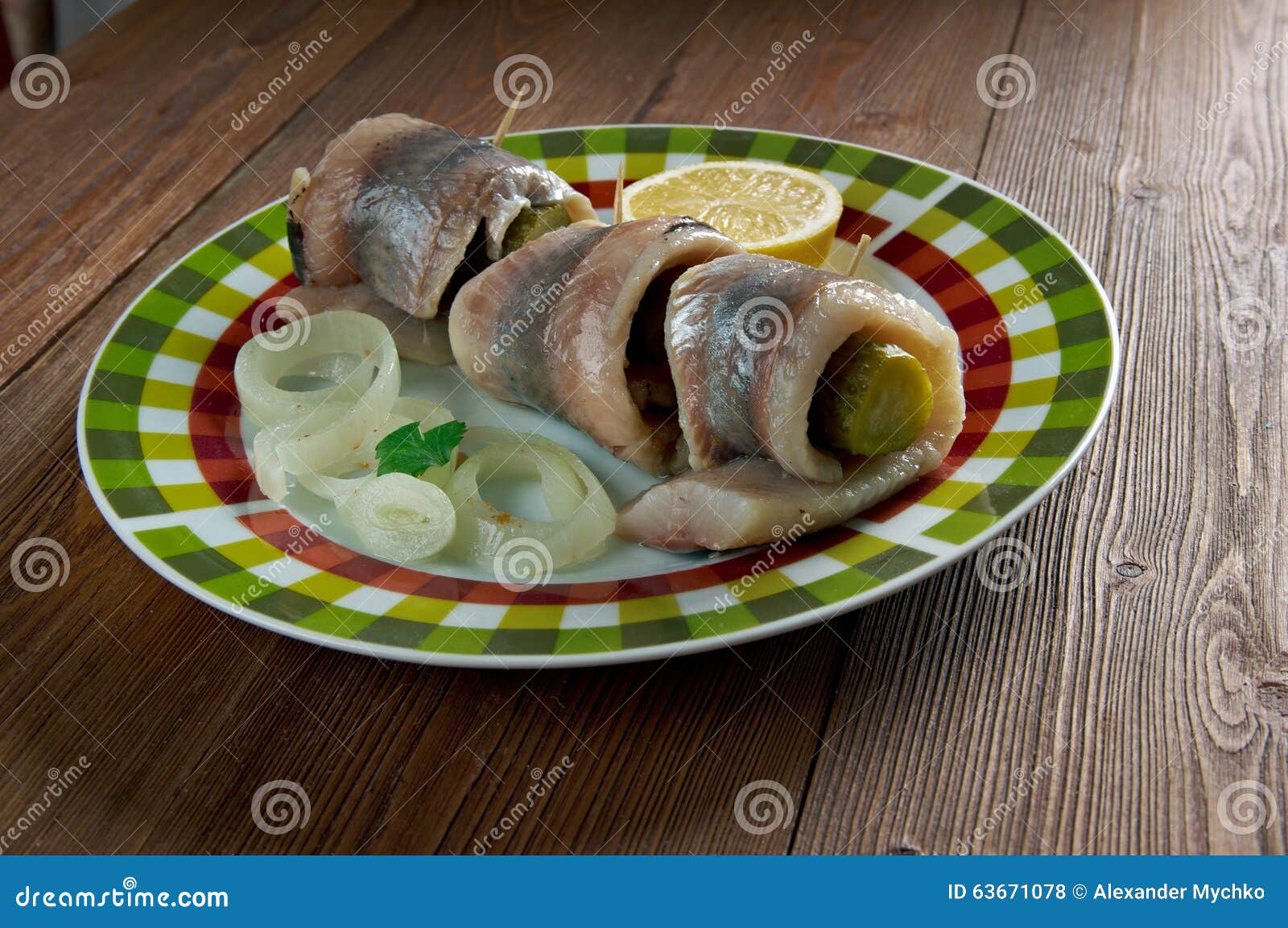 Rollmops foto de archivo. Imagen de plato, pescados, aperitivo - 63671078