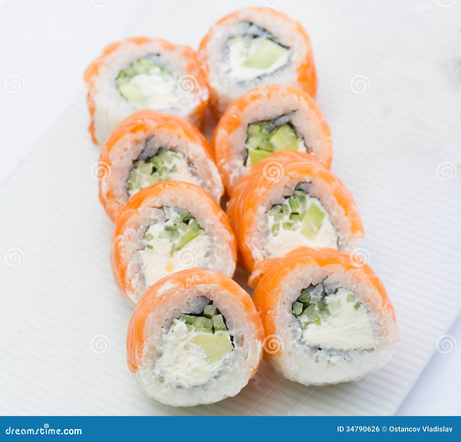 Rollo De Sushi De Philadelphia Foto de archivo - Imagen de cocina ...