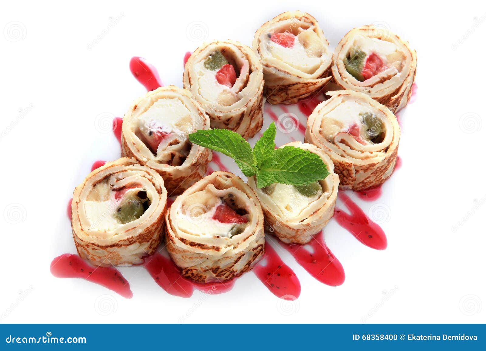 Rollos De La Fruta De Maki Sushi Del Postre Foto de archivo - Imagen de ...