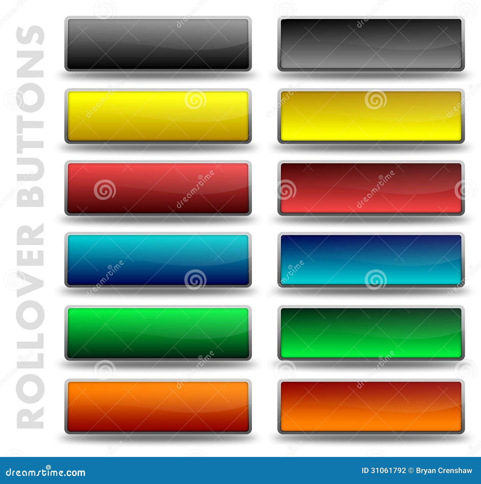 Glossy Rollover buttons stock photo. Image of sites, sets - 31061792