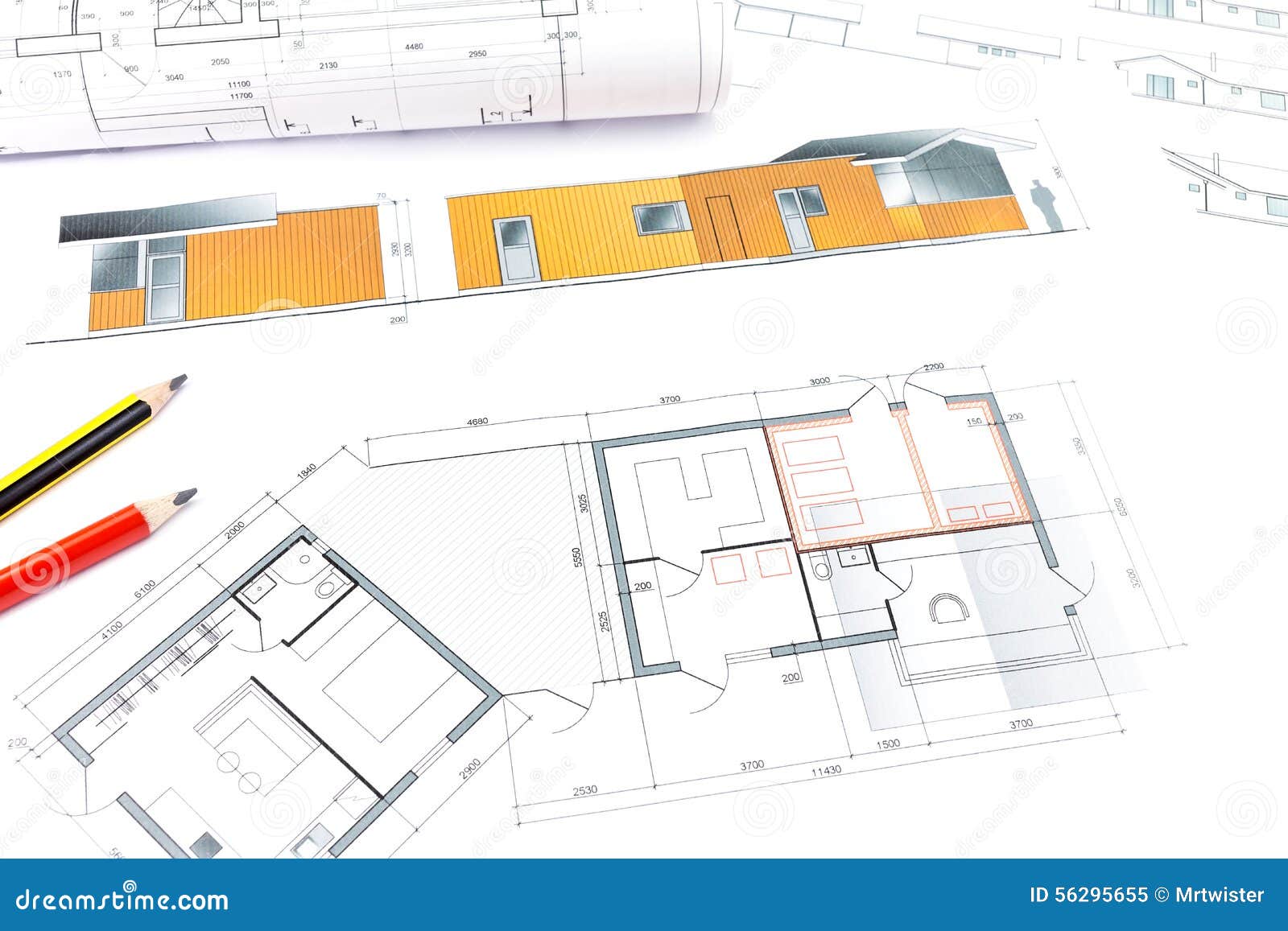 Architects Workspace Models Blueprints Camera Stock Photography ...