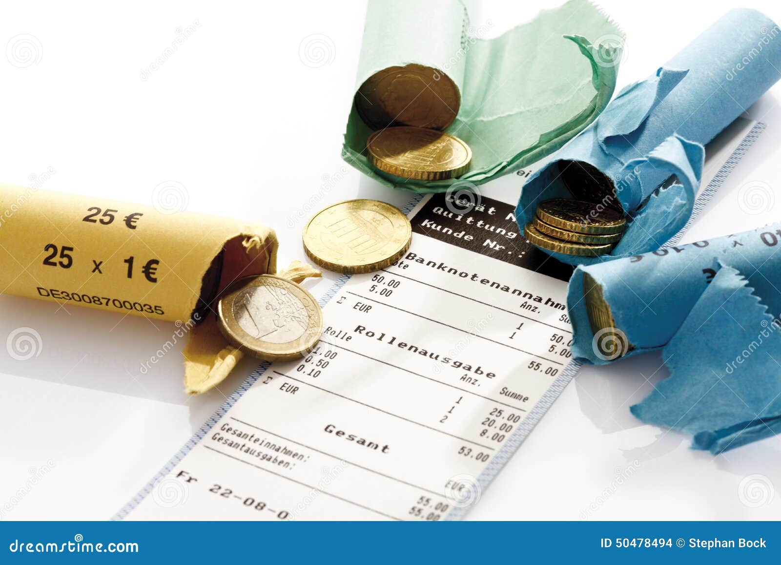 Rolls of Assorted Euro Coins Stock Photo - Image of currency, stack ...