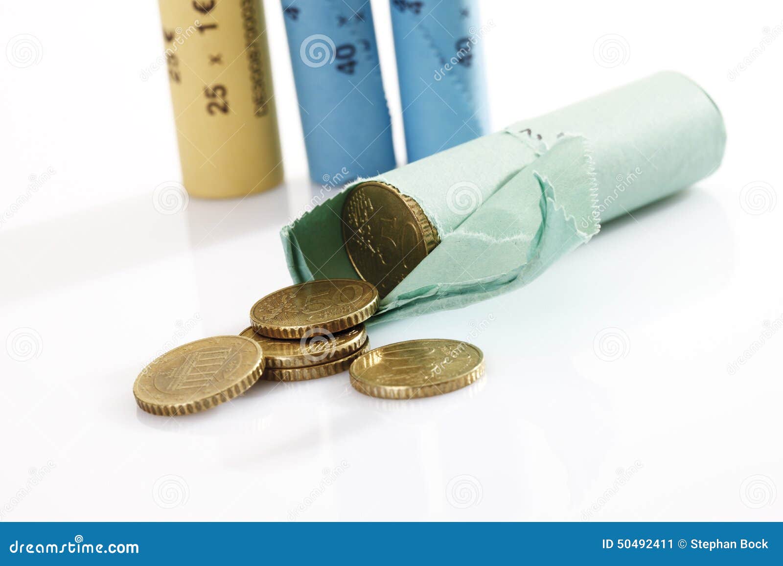 Rolls of Assorted Euro Coins Stock Image - Image of metal, finance ...