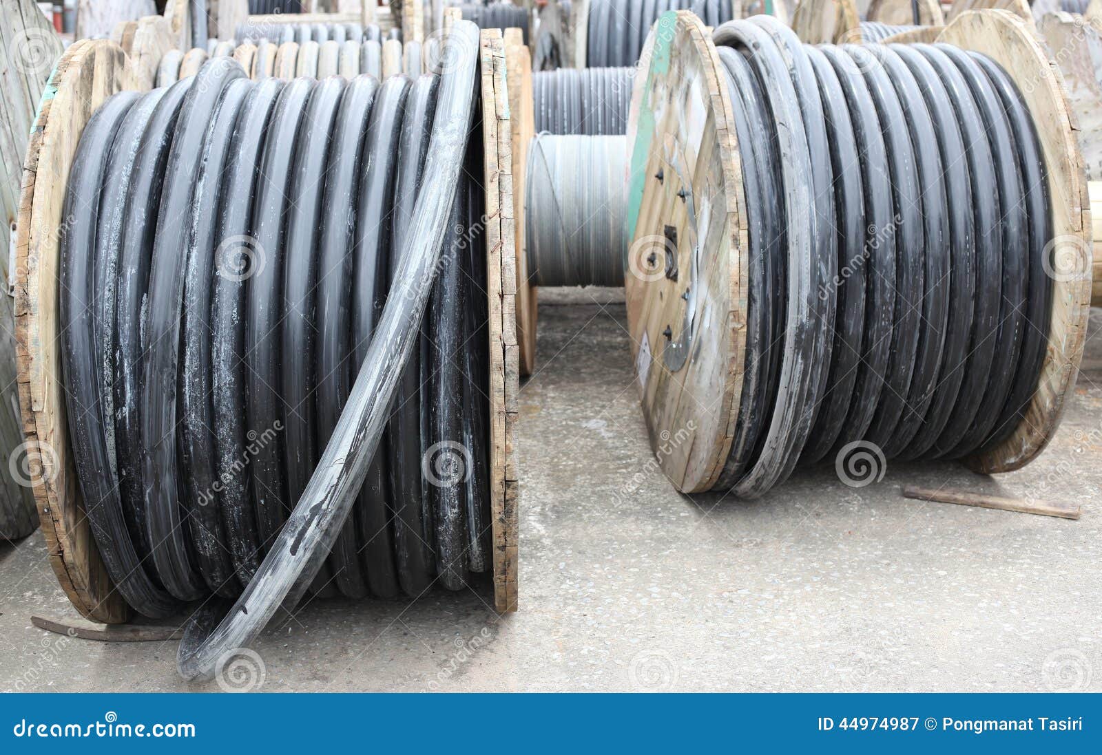 Rolls of black cables stock image. Image of rolls, coil - 44974987