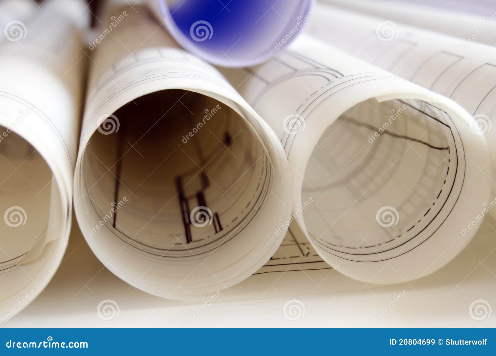 Rolls of blueprints stock image. Image of floor, drafting - 20804699