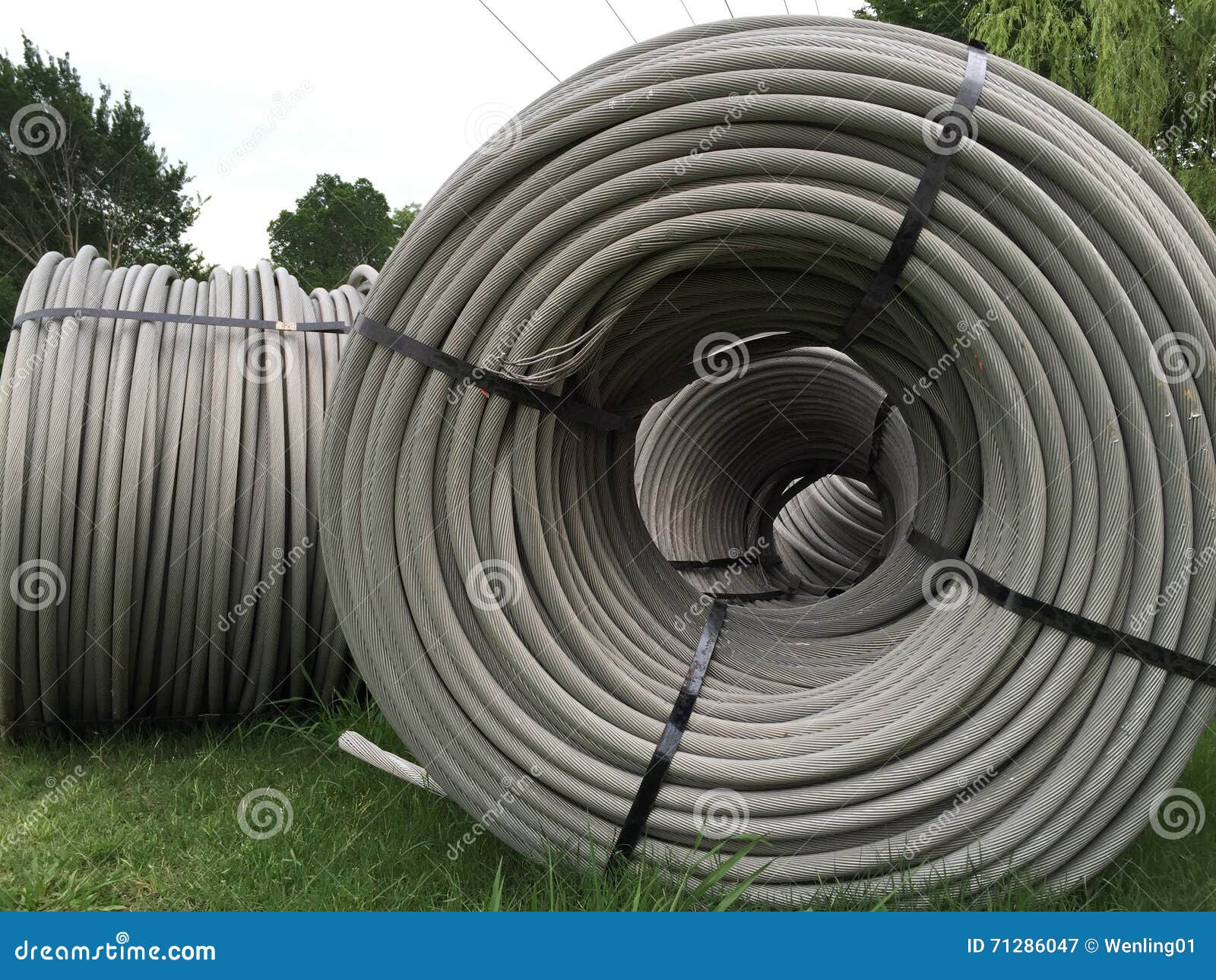 Rolls of cable stock image. Image of background, power - 71286047