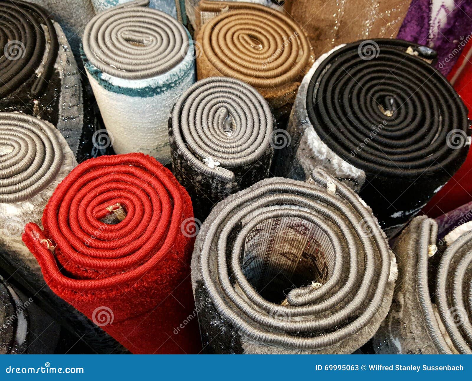 Rolls of carpet samples stock image. Image of choice - 69995063