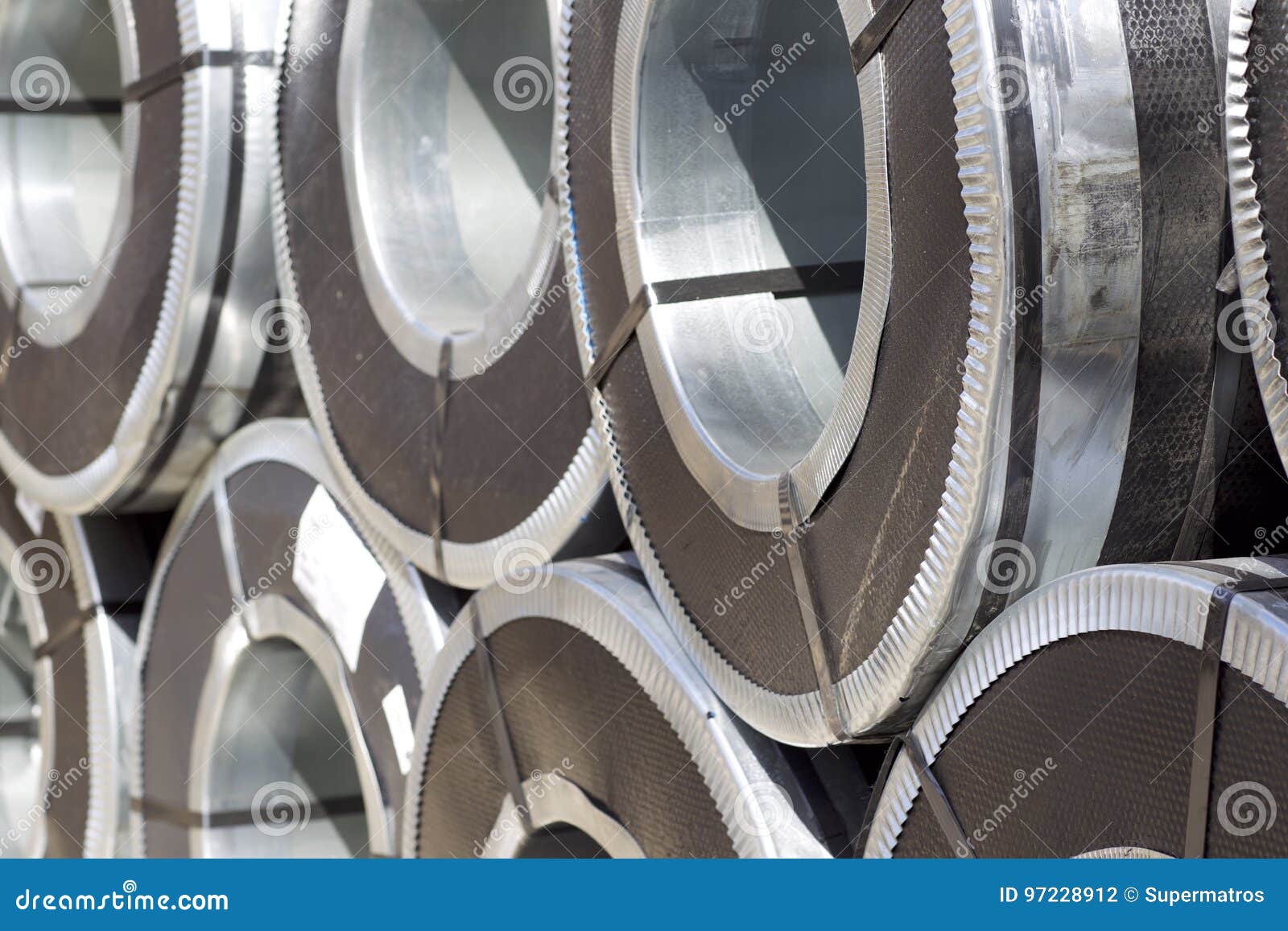 Rolls of Cold-rolled Galvanized Steel with Polymer Coating Stock Photo ...