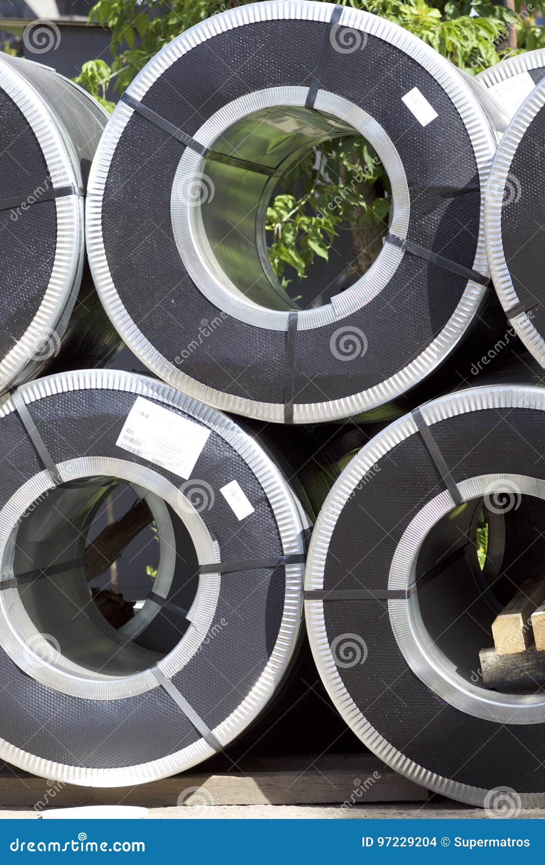 Rolls of Cold-rolled Galvanized Steel with Polymer Coating Stock Photo ...