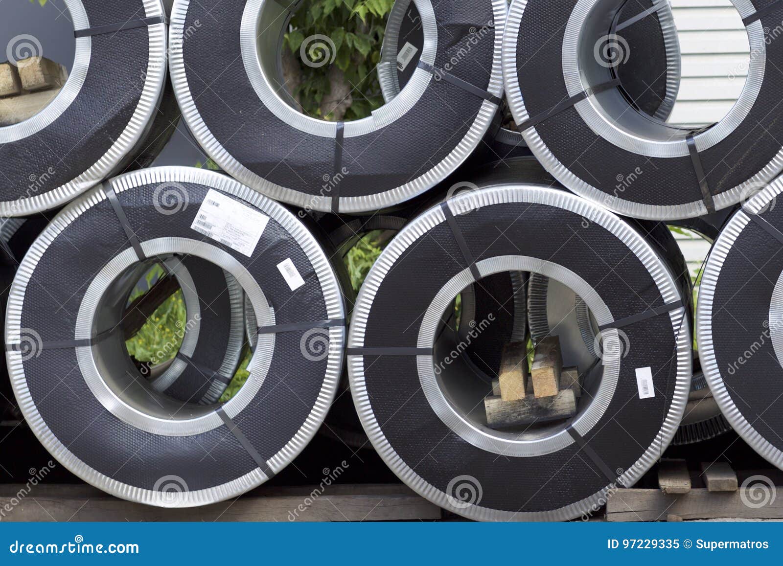 Rolls of Cold-rolled Galvanized Steel with Polymer Coating Stock Image ...