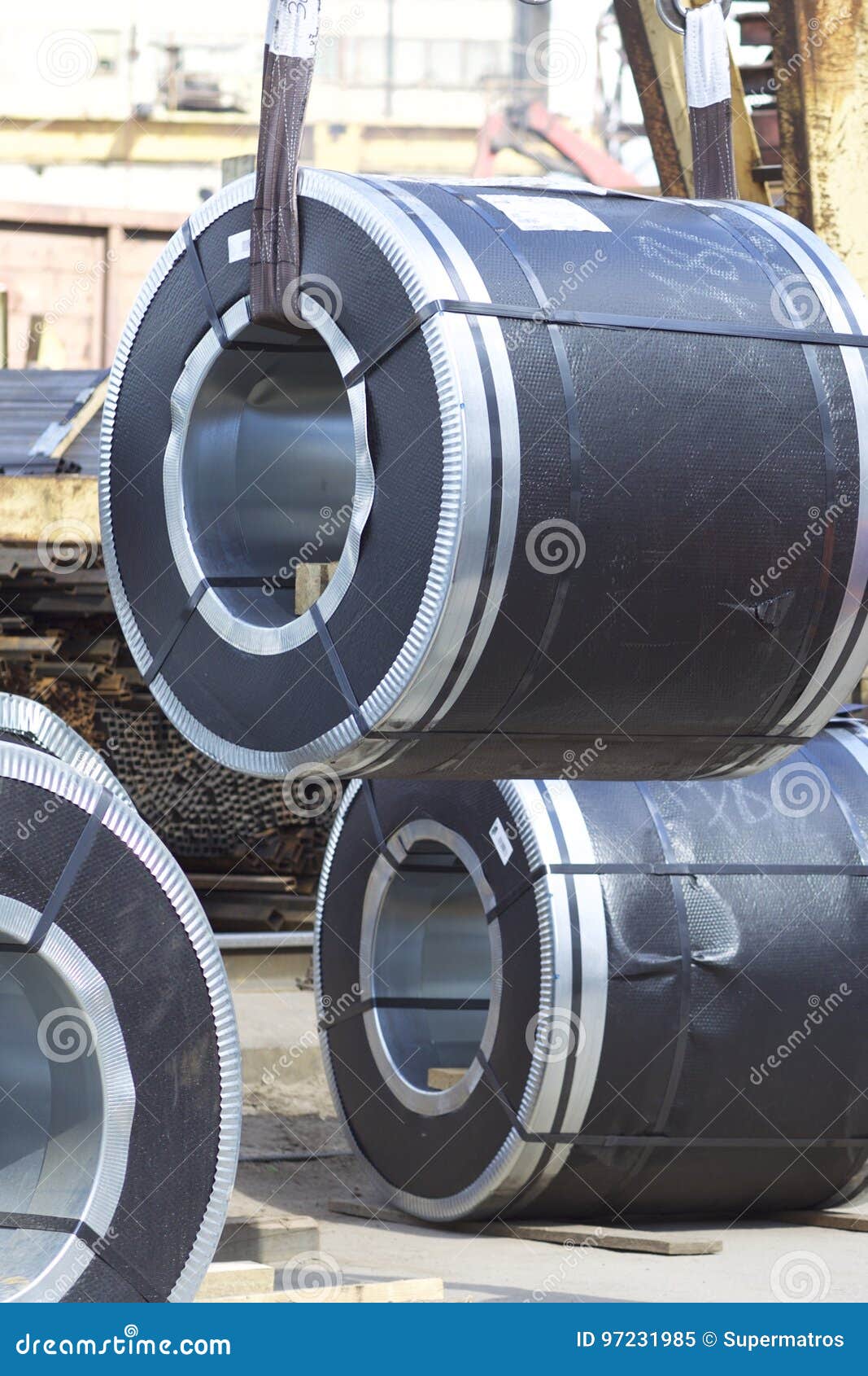 Rolls of Cold-rolled Galvanized Steel with Polymer Coating Stock Image ...