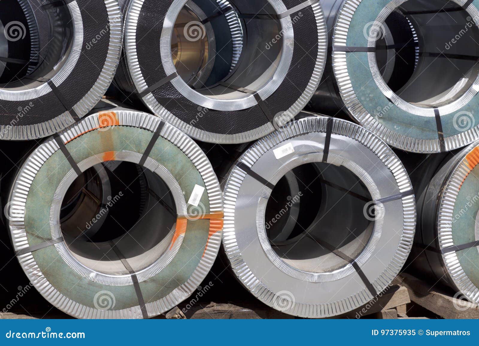 Rolls of Cold-rolled Galvanized Steel with Polymer Coating Stock Image ...