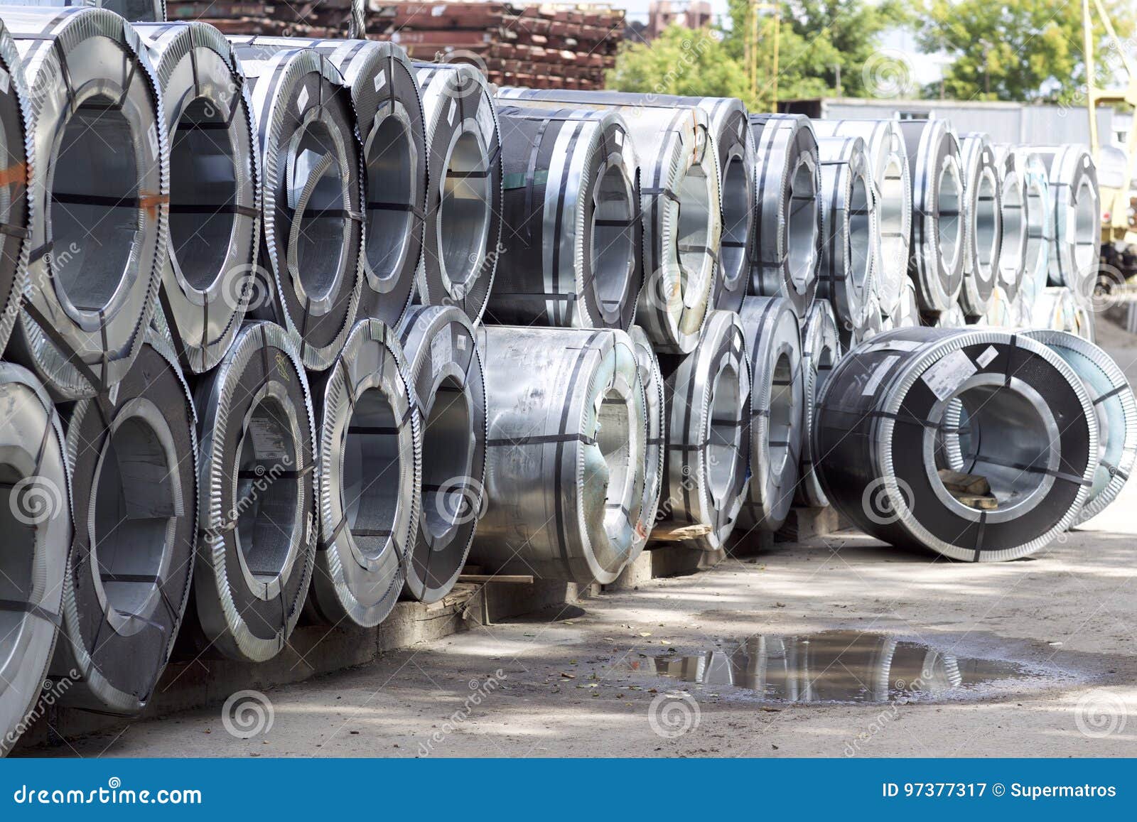 Rolls of Cold-rolled Galvanized Steel with Polymer Coating Stock Image ...