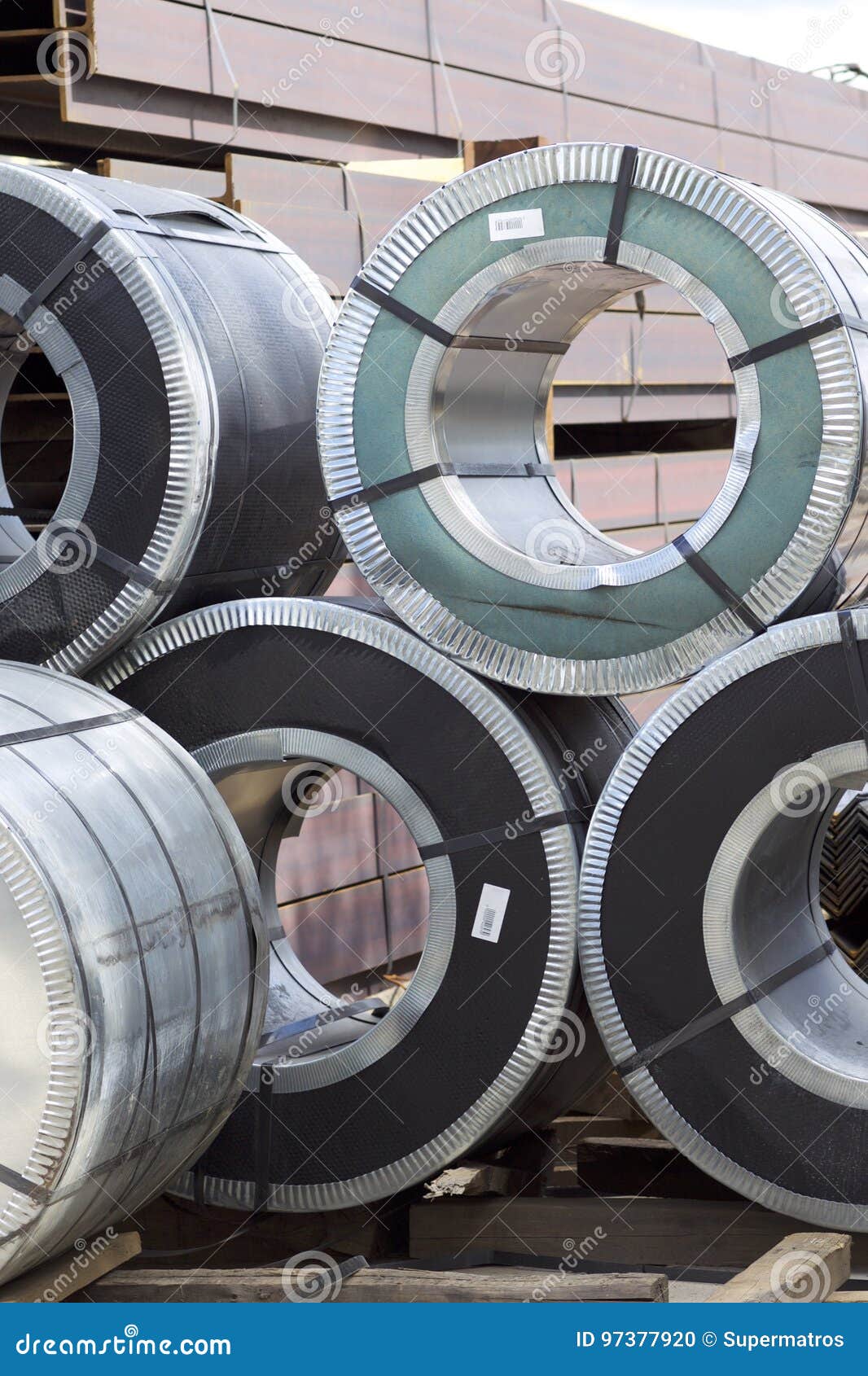Rolls of Cold-rolled Galvanized Steel with Polymer Coating Stock Photo ...