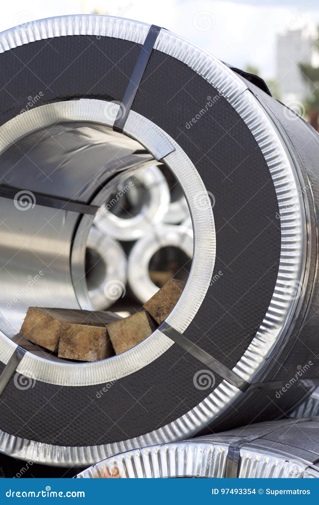 Rolls of Cold-rolled Galvanized Steel with Polymer Coating Stock Photo ...