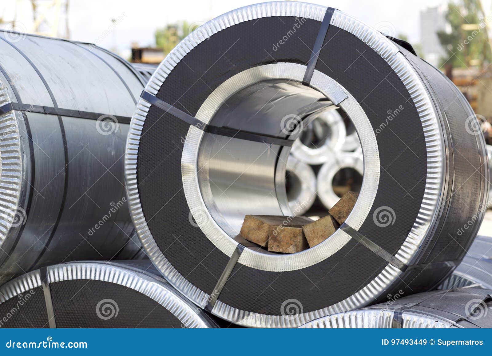 Rolls of Cold-rolled Galvanized Steel with Polymer Coating Stock Image ...