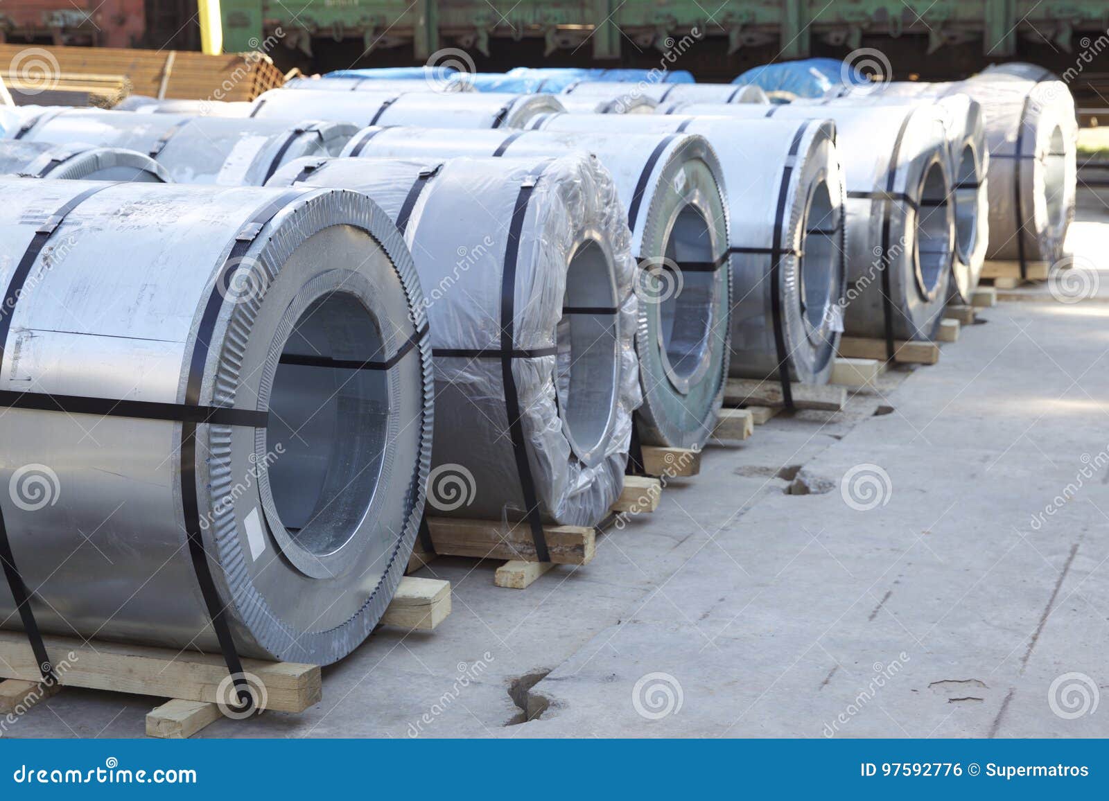 Rolls of Cold-rolled Galvanized Steel with Polymer Coating Stock Photo ...