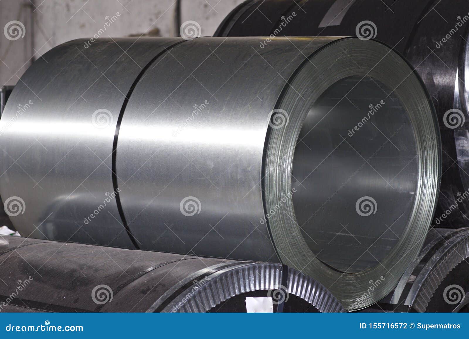 Rolls of Cold-rolled Galvanized Steel in Stock Stock Photo - Image of ...