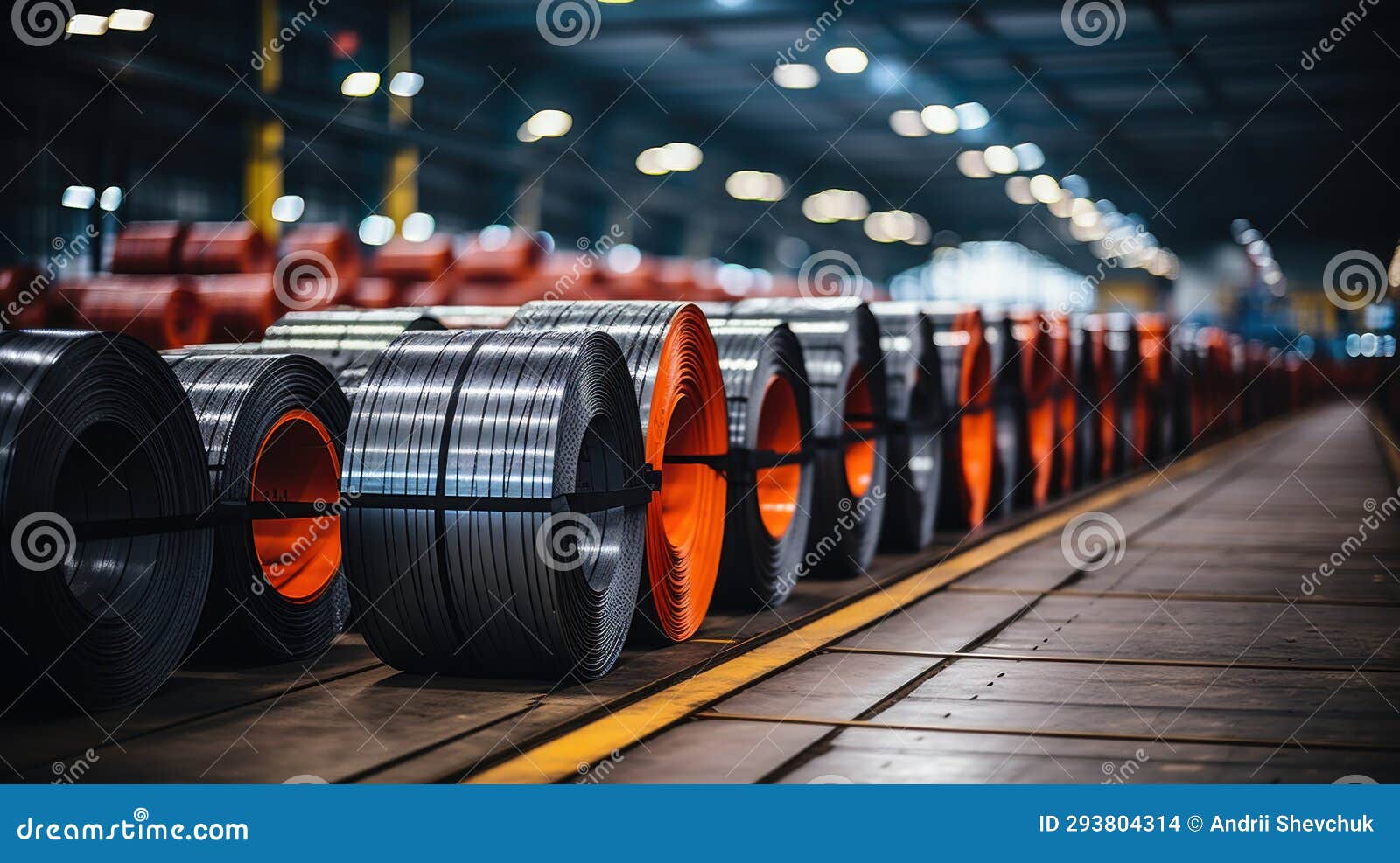 Rolls of Cold Rolled Galvanized Steel Wire in a Warehouse Stock ...