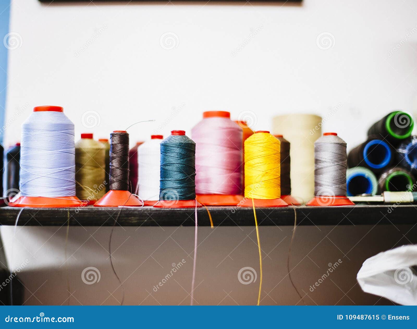 Rolls of Colored Cotton Thread for Sewing with Machine Stock Image ...