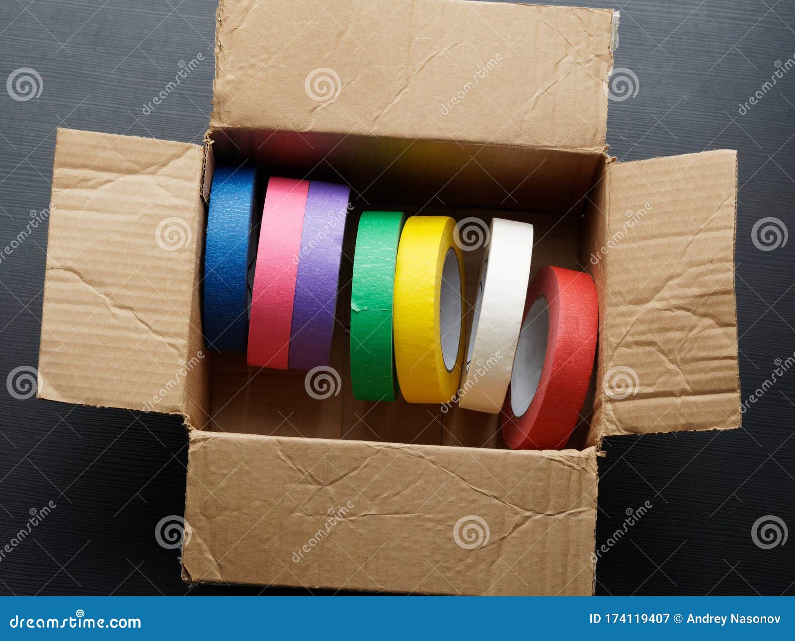 Top View Masking Tapes On Dark Background Royalty-Free Stock Photo ...